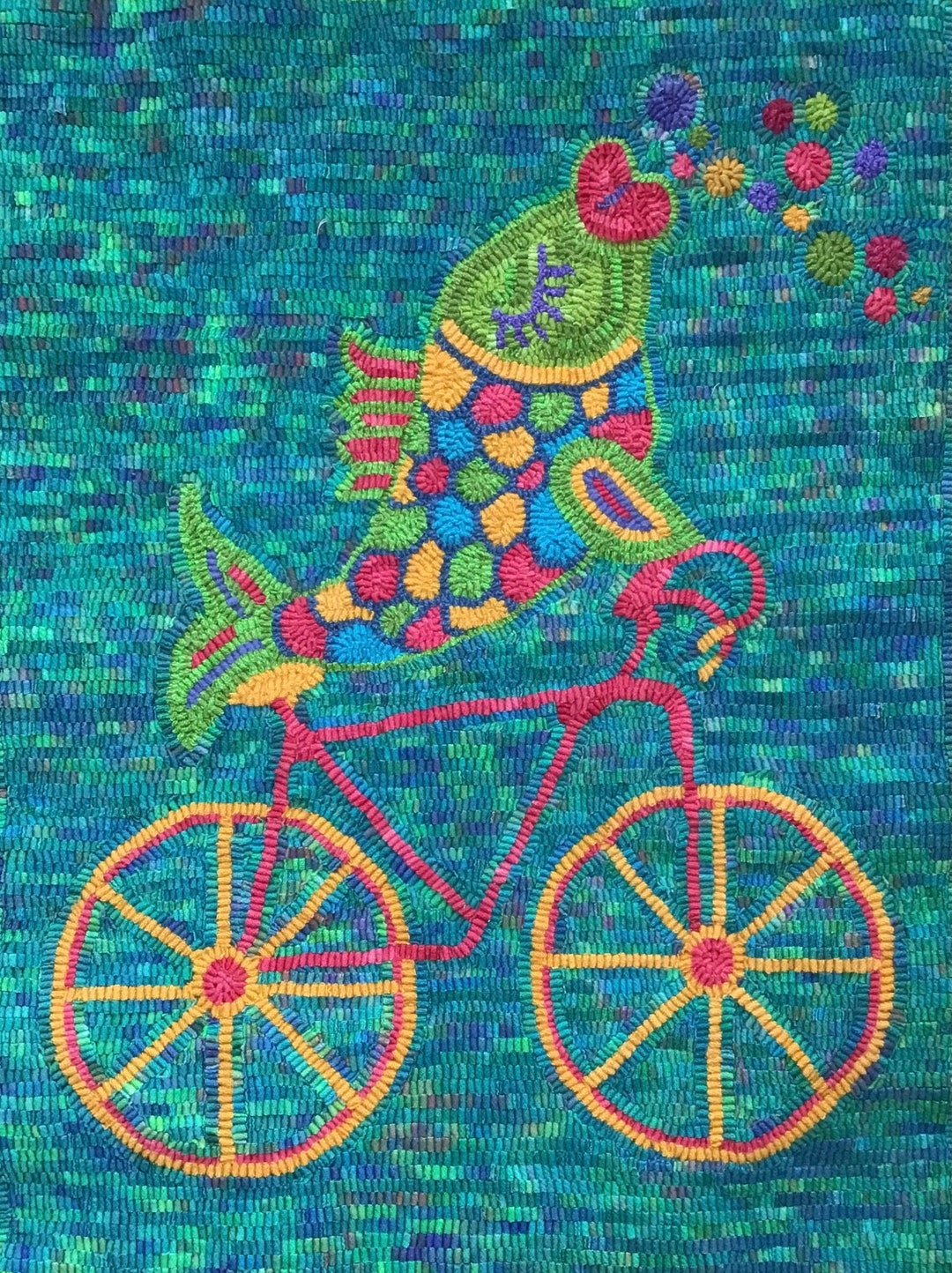 INSTANT DOWNLOAD - Rug Hooking Pattern - ‘fish on a Bicycle’ - Etsy