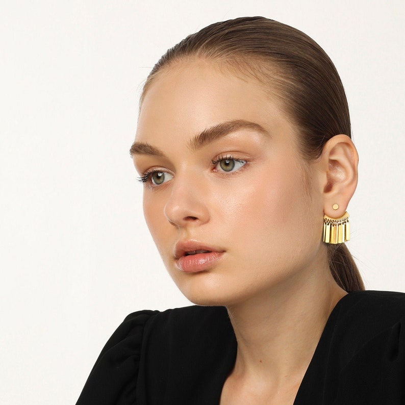 Boho Ear Jackets, Gold Ear Jacket, Bohemian Ear Jackets, Minimalist Ear ...