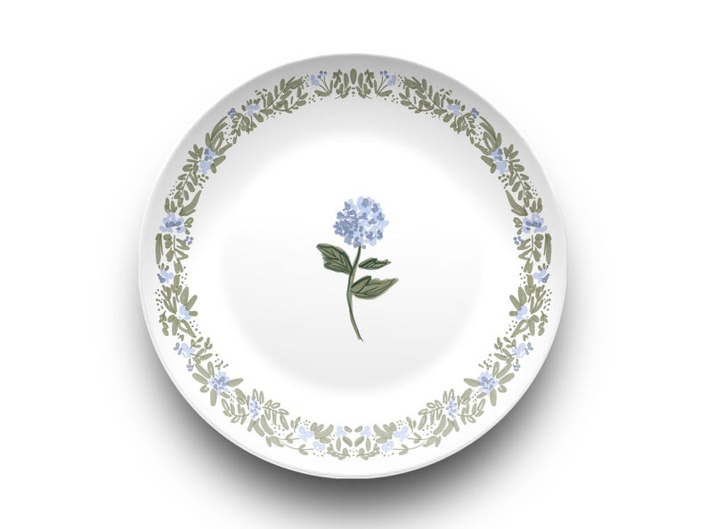 Chinoiserie Hydrangea Dinnerware: Blue & White Floral Plate - Etsy