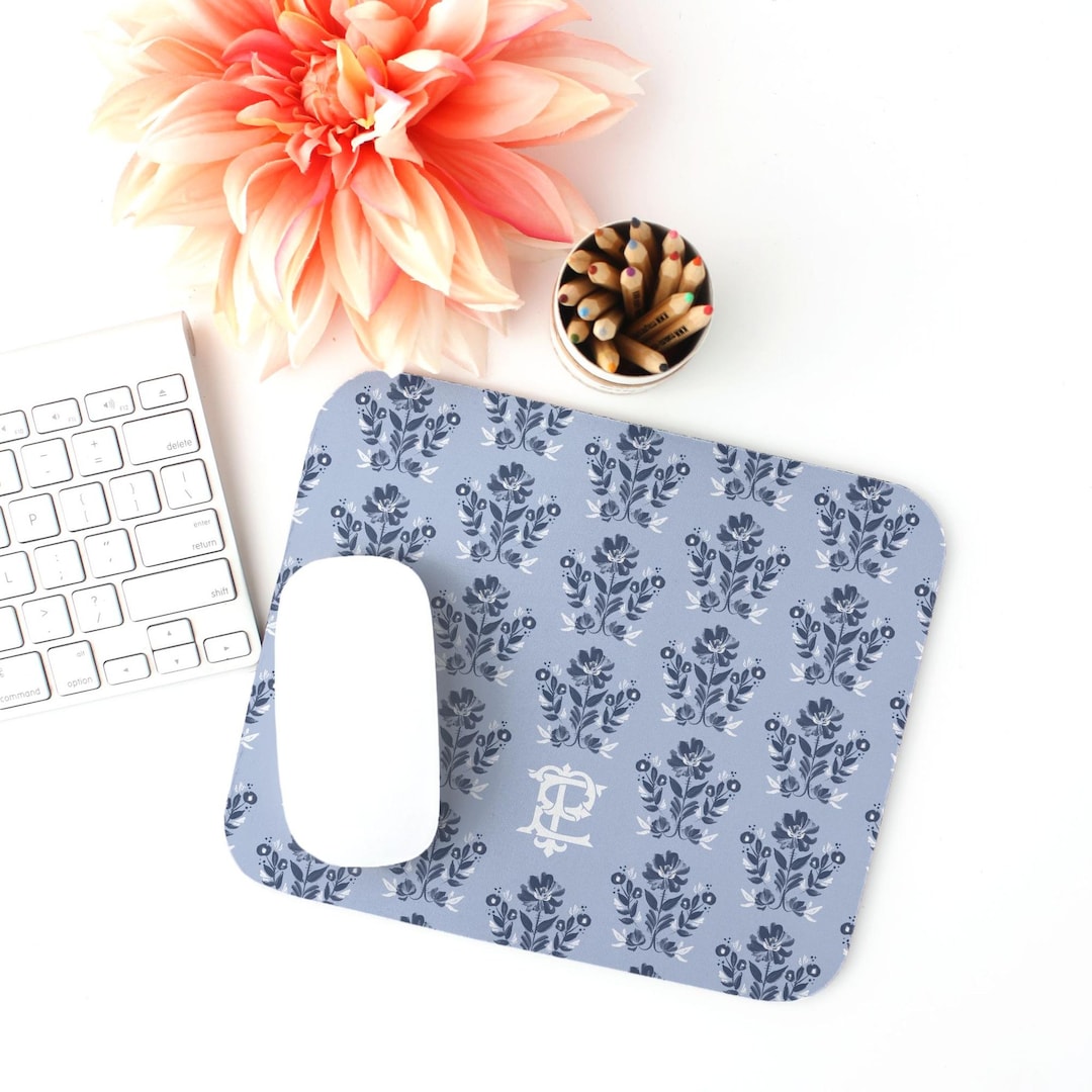 Chinoiserie Mouse Pad, Dorm Room Decor, Preppy Mouse Pad, Initial Mouse ...