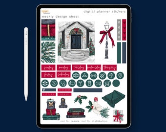 Farmhouse Holiday Digital Planner Stickers for Goodnotes - Etsy