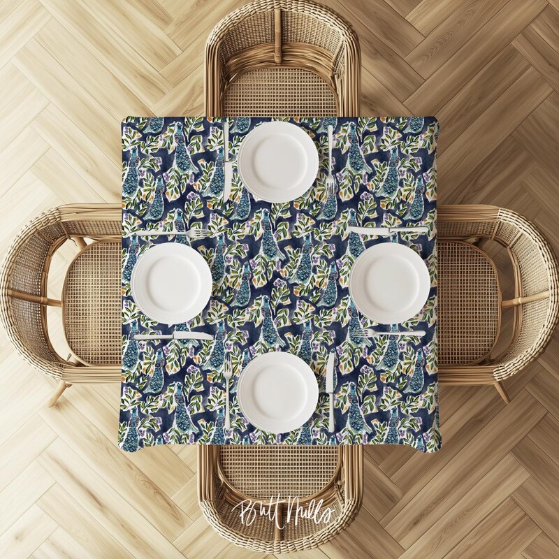 Peacock Cloth Table Mat - Etsy