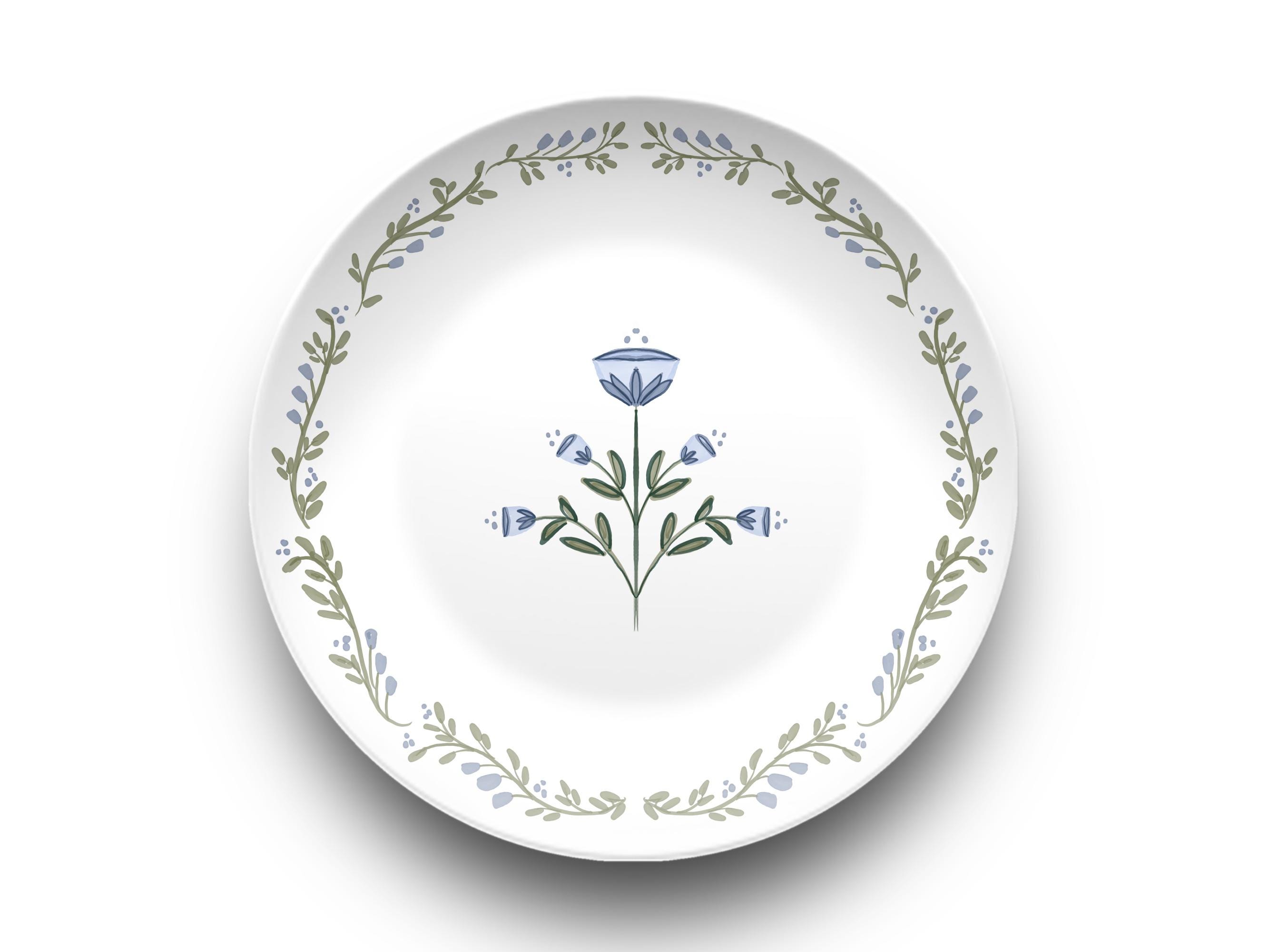 Chinoiserie Hydrangea Dinnerware: Blue & White Floral Plate - Etsy