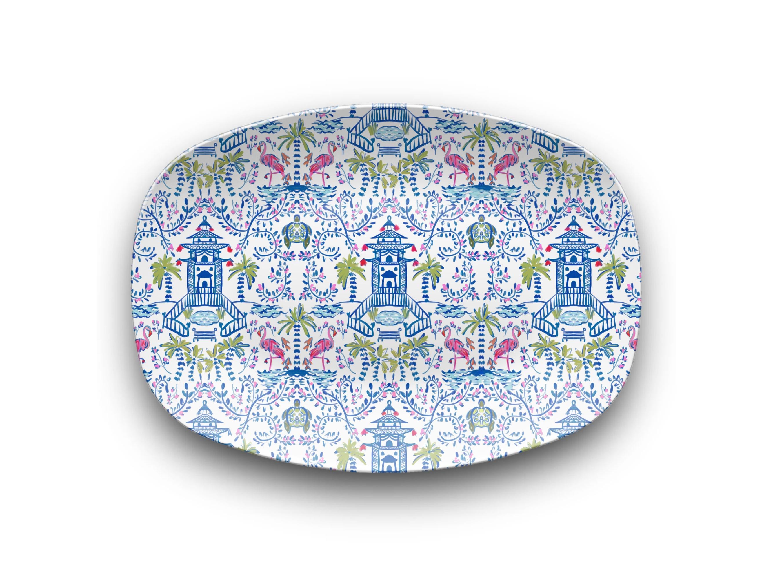 Chinoiserie Mahjong Hosting Platter: Coastal Preppy Dinnerware - Etsy