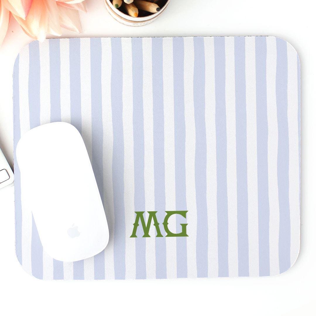 Preppy Mouse Pad, Initial Mouse Pad, Monogrammed Mouse Pad, Dorm Room ...