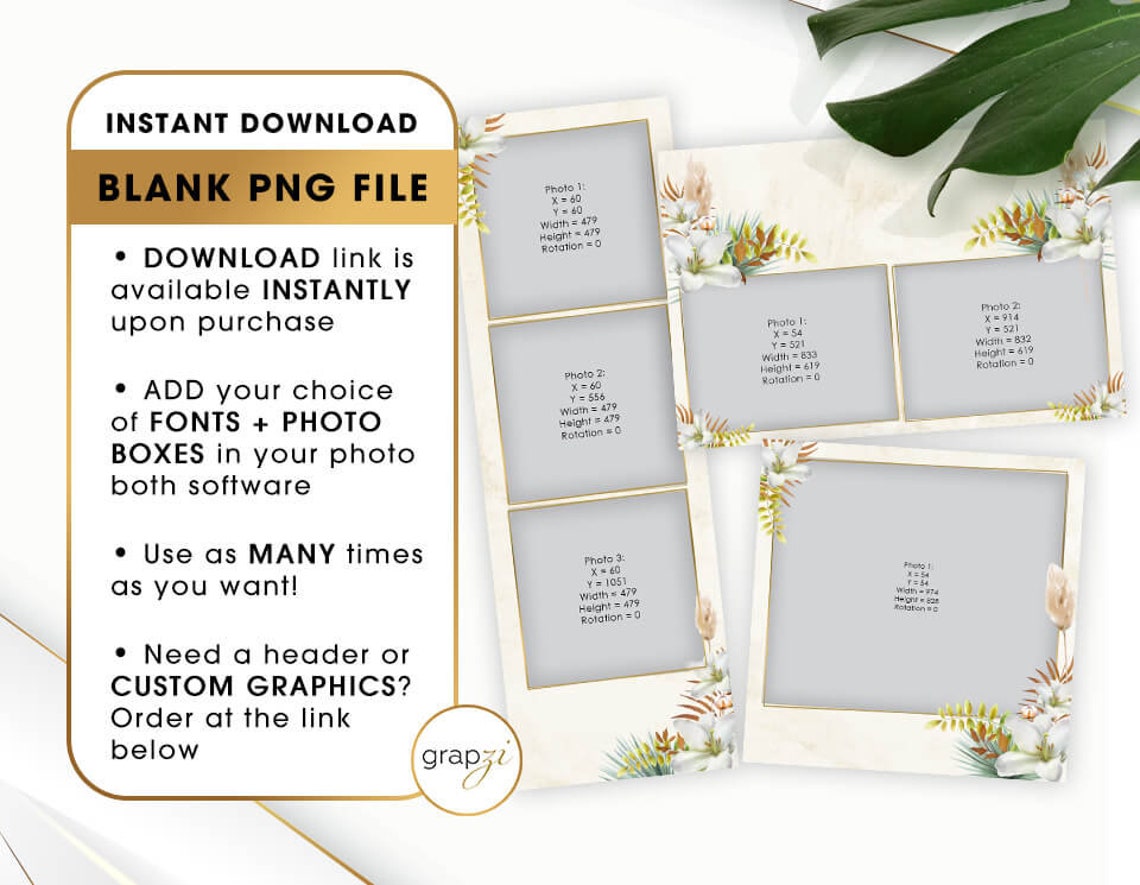 Photo Booth Template for SALSA Booth Birthday, Gold Bridal Shower or ...
