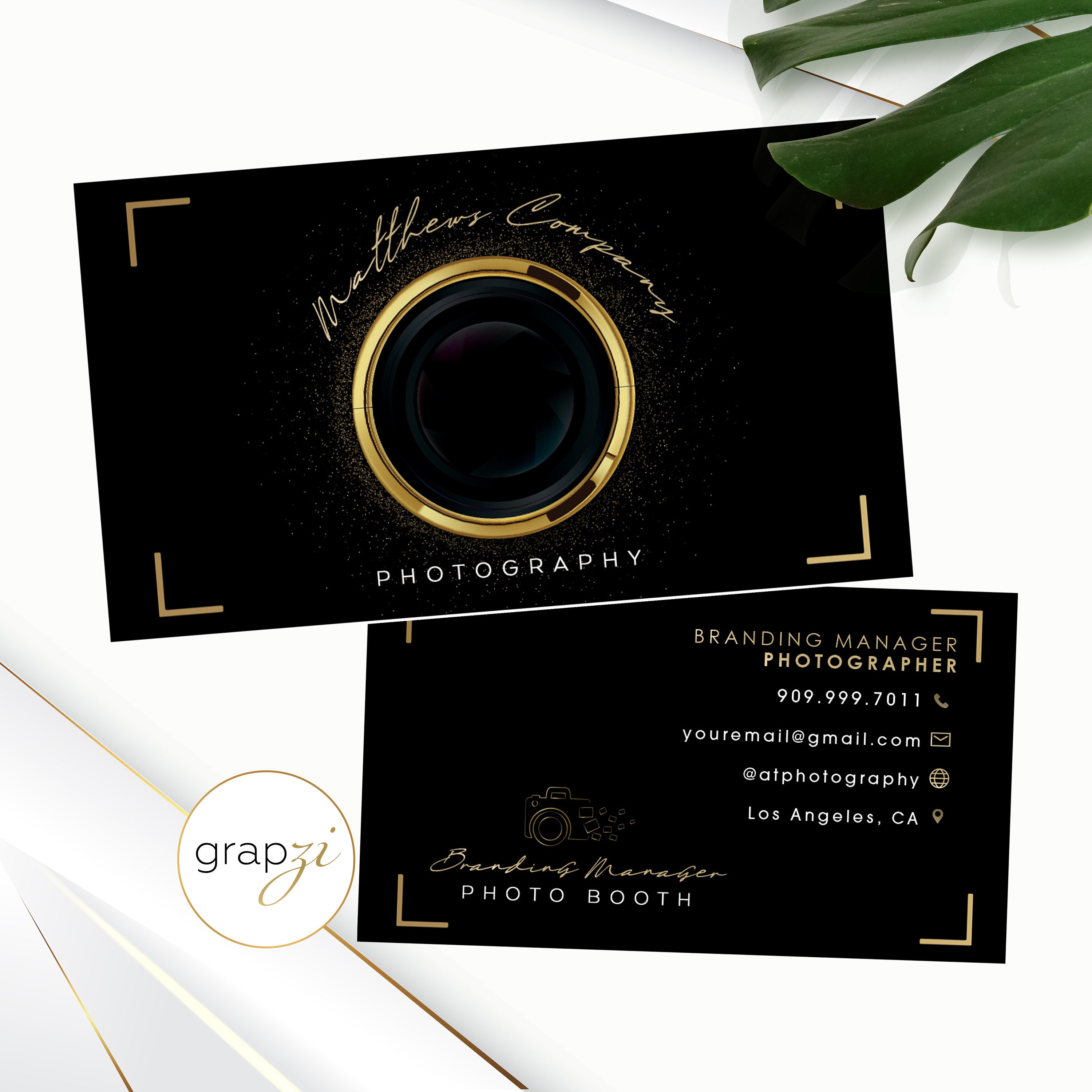 Gold Lens Photography Business Card | Digital File or Prints | SM182 - Etsy
