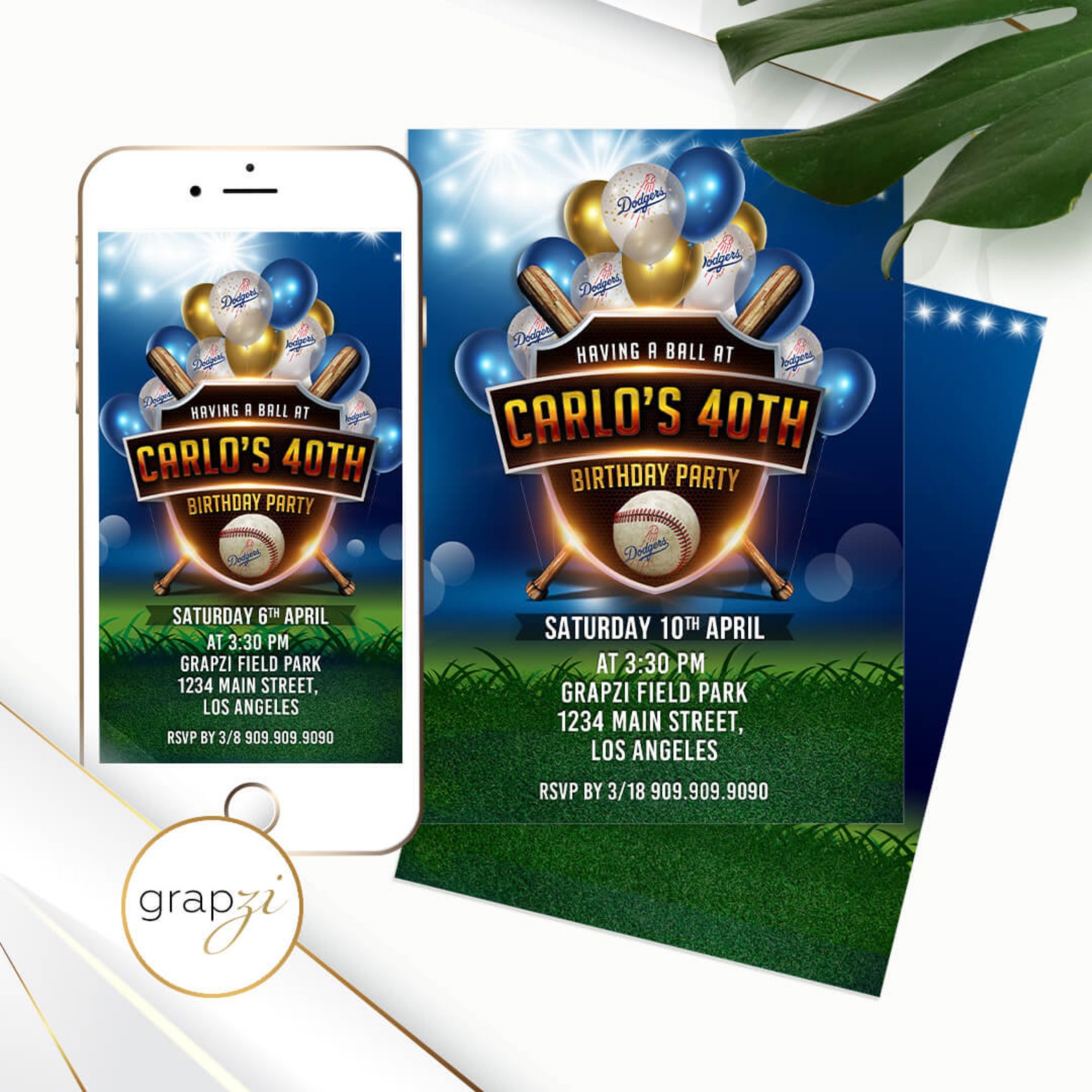 Having a Ball Baseball Invitation Blue Jersey E-invite - Etsy