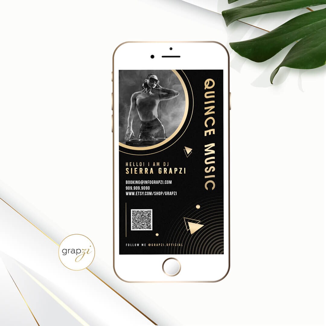 DJ Music Business Card With Custom QR Code, Digital or Prints GRAPZI - Etsy