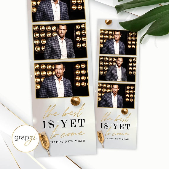 New Year's Disco Ball Photo Booth Template 2X3 Postcard | Etsy