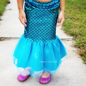 Mermaid Tail Skirt & One Piece Swimsuit Set Girls Toddler Baby | Etsy