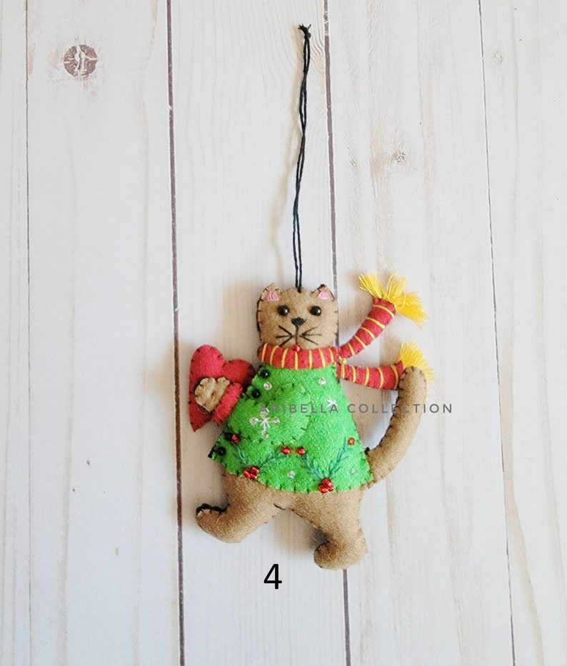 Felt Ornament Kitty Cat Christmas Tree Decoration Holiday Gift Hand ...
