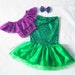Mermaid Costume Girls Fish Scale Tail Skirt Dot Crop Top Toddler Baby ...