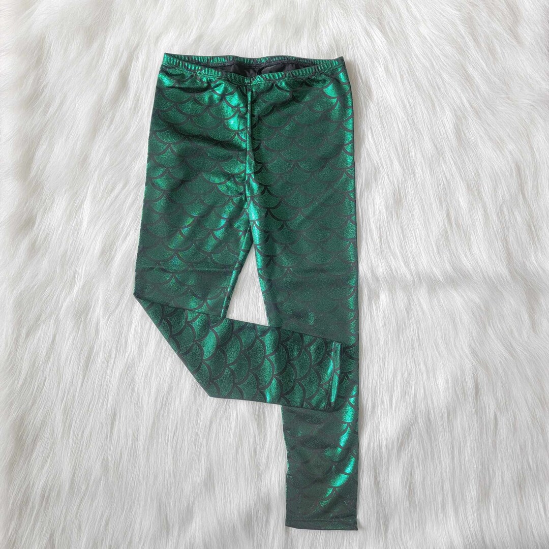 Mermaid Leggings Girls Toddler Baby Little Fish Scale Pants - Etsy