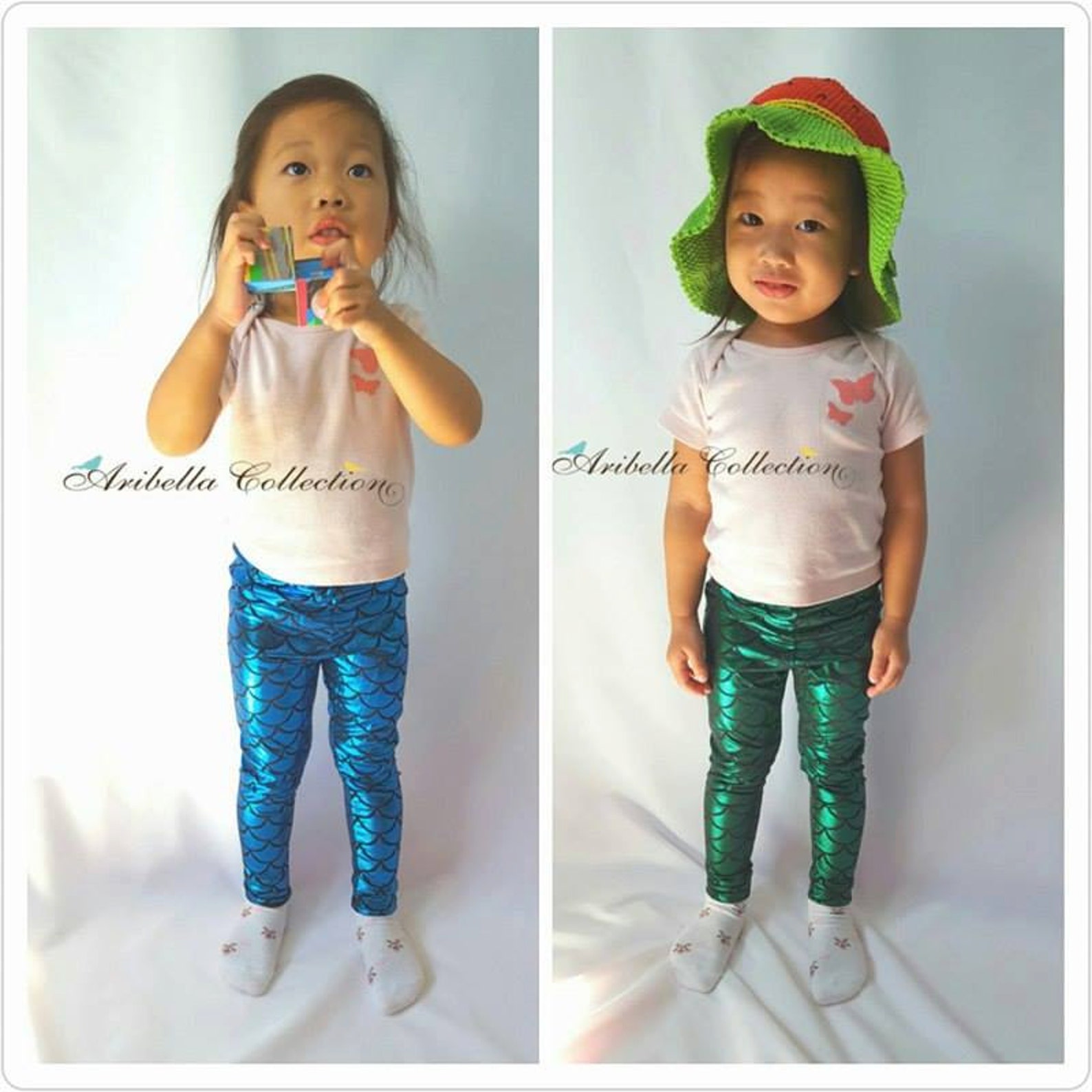 Mermaid Leggings Girls Toddler Baby Little Fish Scale Pants - Etsy