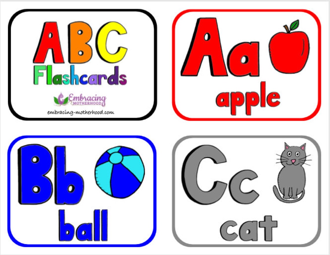 ABC Horizontal Flashcards / Digital Download / Printable / Alphabet ...
