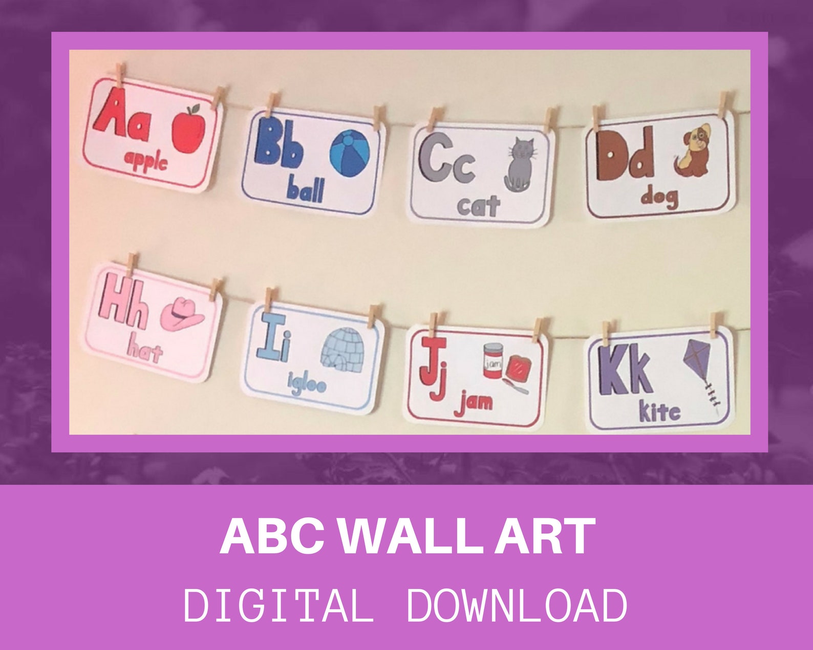 ABC Horizontal Wall Art / Digital Download / Printable / - Etsy UK