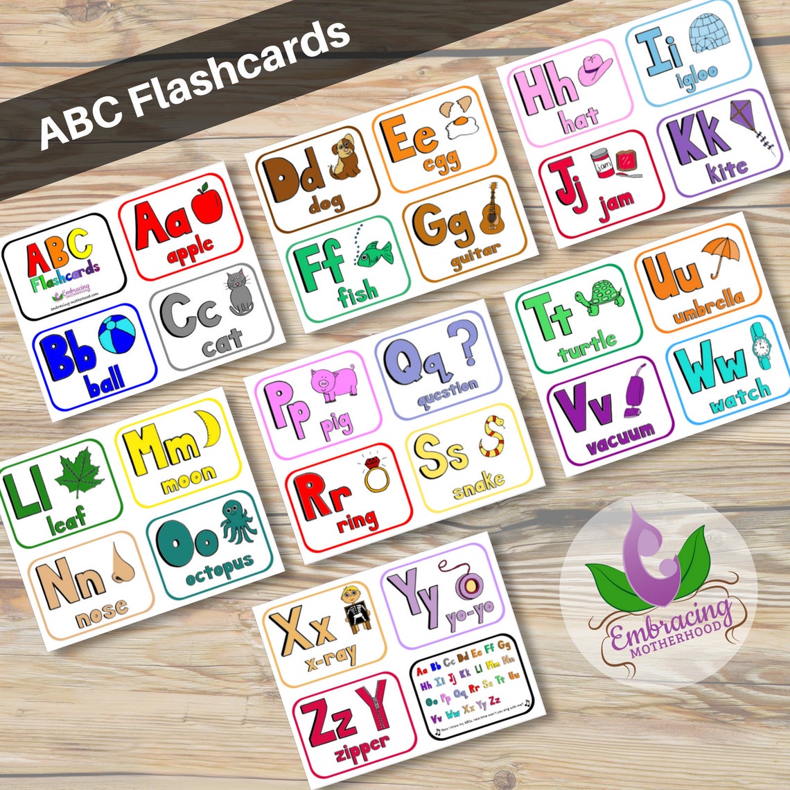 ABC Horizontal Flashcards / Digital Download / Printable / Alphabet ...