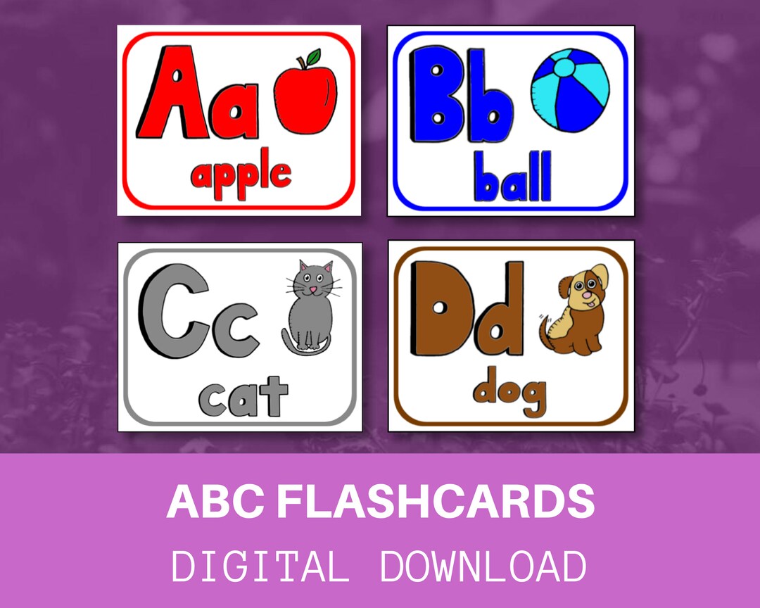 ABC Horizontal Flashcards / Digital Download / Printable / Alphabet ...