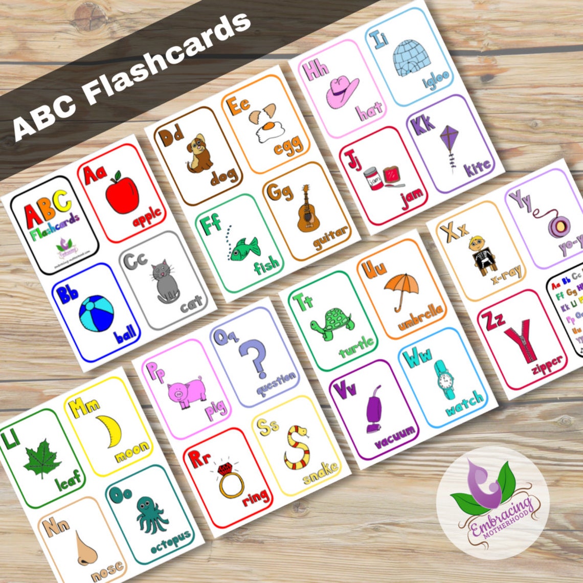 ABC Vertical Flashcards / Digital Download / Printable / Alphabet ...