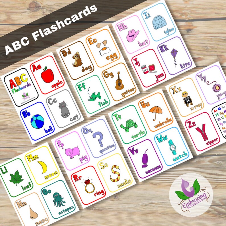 ABC Vertical Flashcards / Digital Download / Printable / Alphabet ...