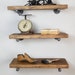 Multi Size Wood Rustic Pipe Shelves, Wooden Wall, Floating Shelves ...