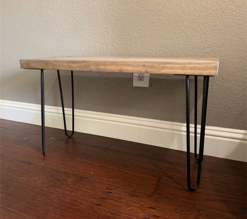 Farmhouse Rustic Entryway Bench 17 1/2 Handmade Hairpin - Etsy