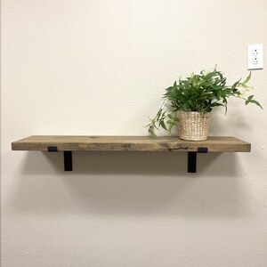Custom L Bracket Easy Mount Rustic Shelf, Long Fixer Upper Industrial ...