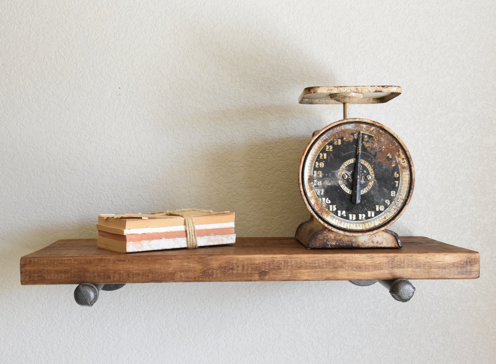 Multi Size Wood Rustic Pipe Shelves Wooden Wall Floating | Etsy