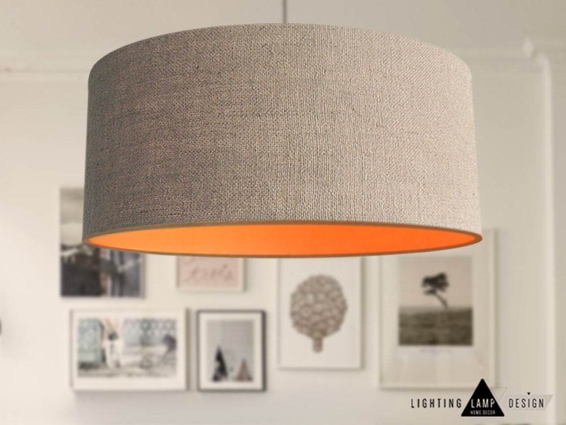 Rustic Burlap Pendant Lamp Pendant Light Rustic Decor | Etsy