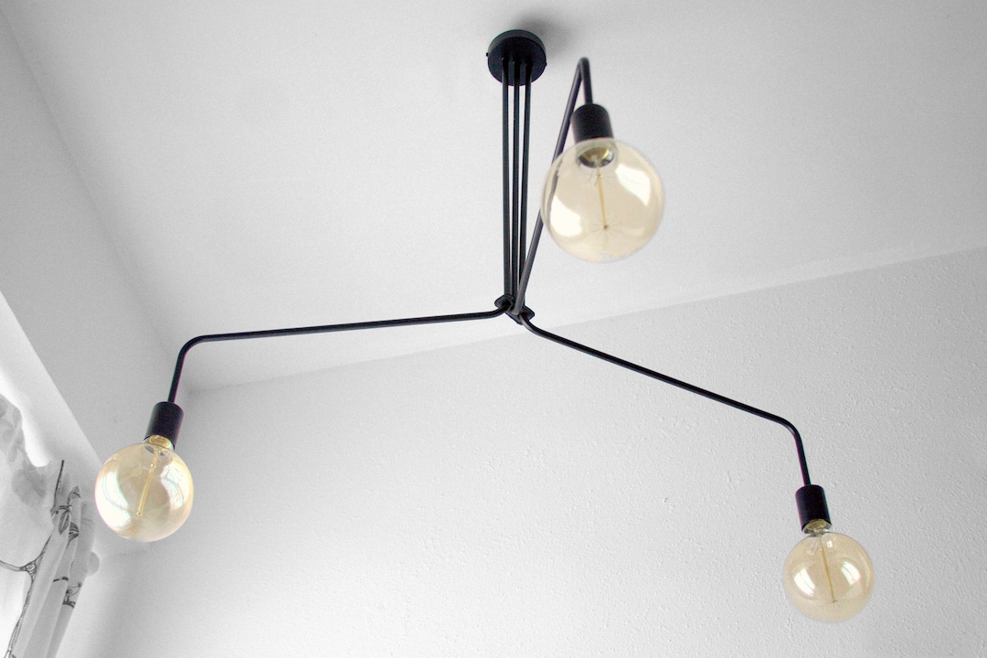 UMA - Black Geometric 3-light Pendant Lamp: Modern Ceiling Lighting ...