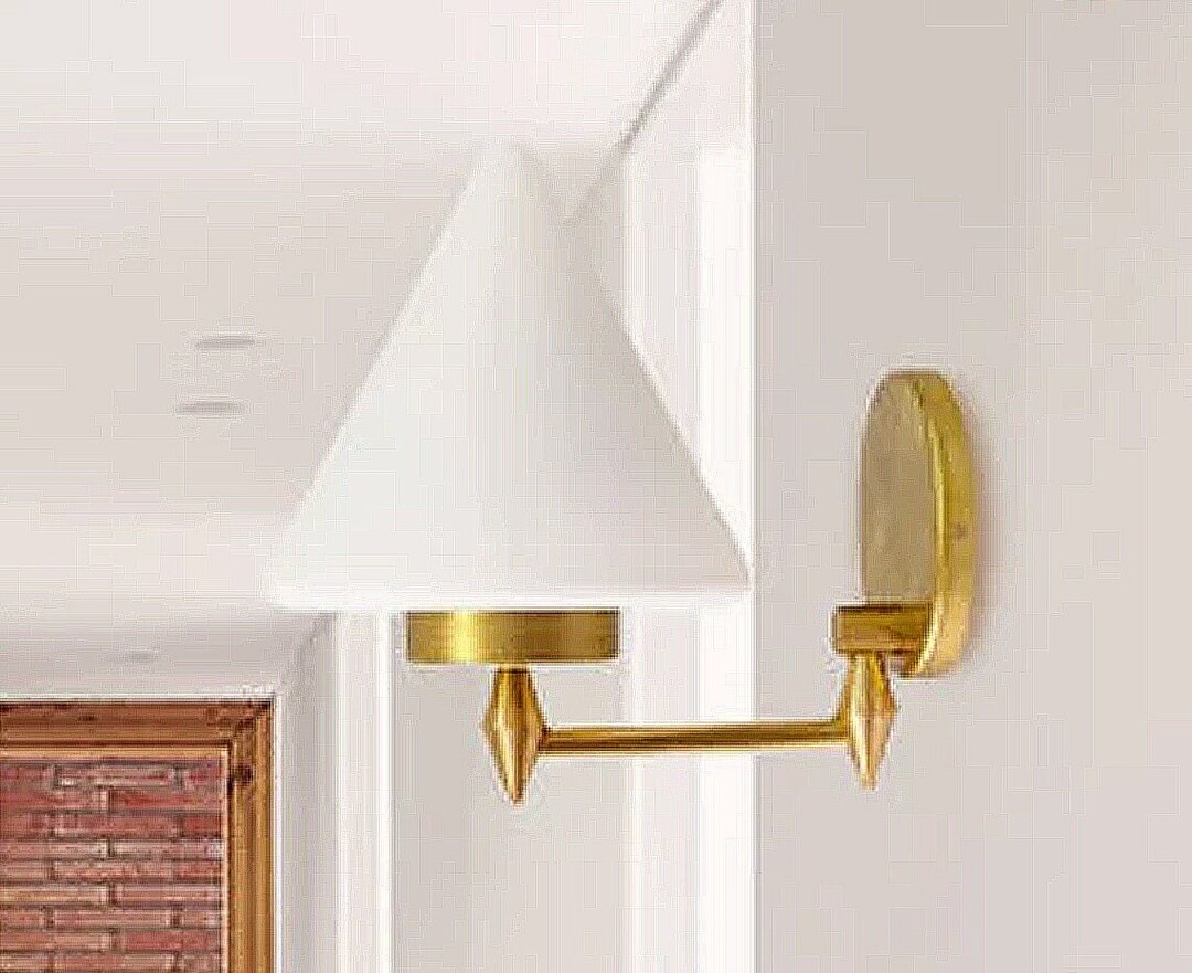 CONIC - Brass Mid Century Wall Lamp With Conic Glass Shape - Mid ...