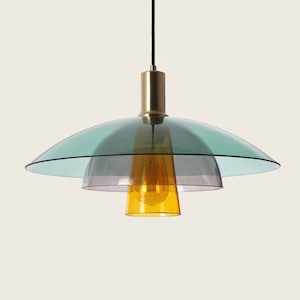 MONI - Glass Pendant Shade - Multicolor Crystal Lamp - Hanging Light ...