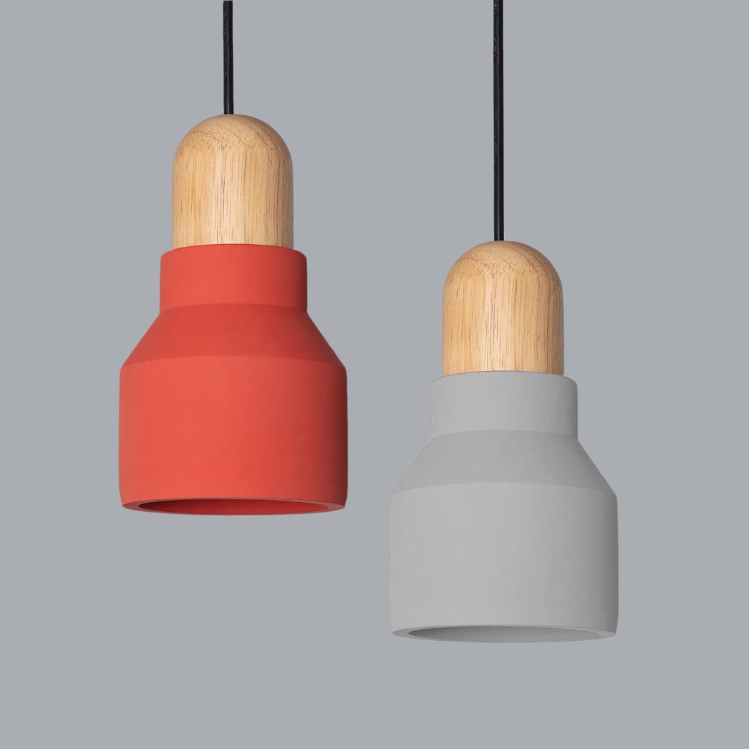 TEO - Modern Scandinavian Pendant Light With Wood and Concrete - Nordic ...
