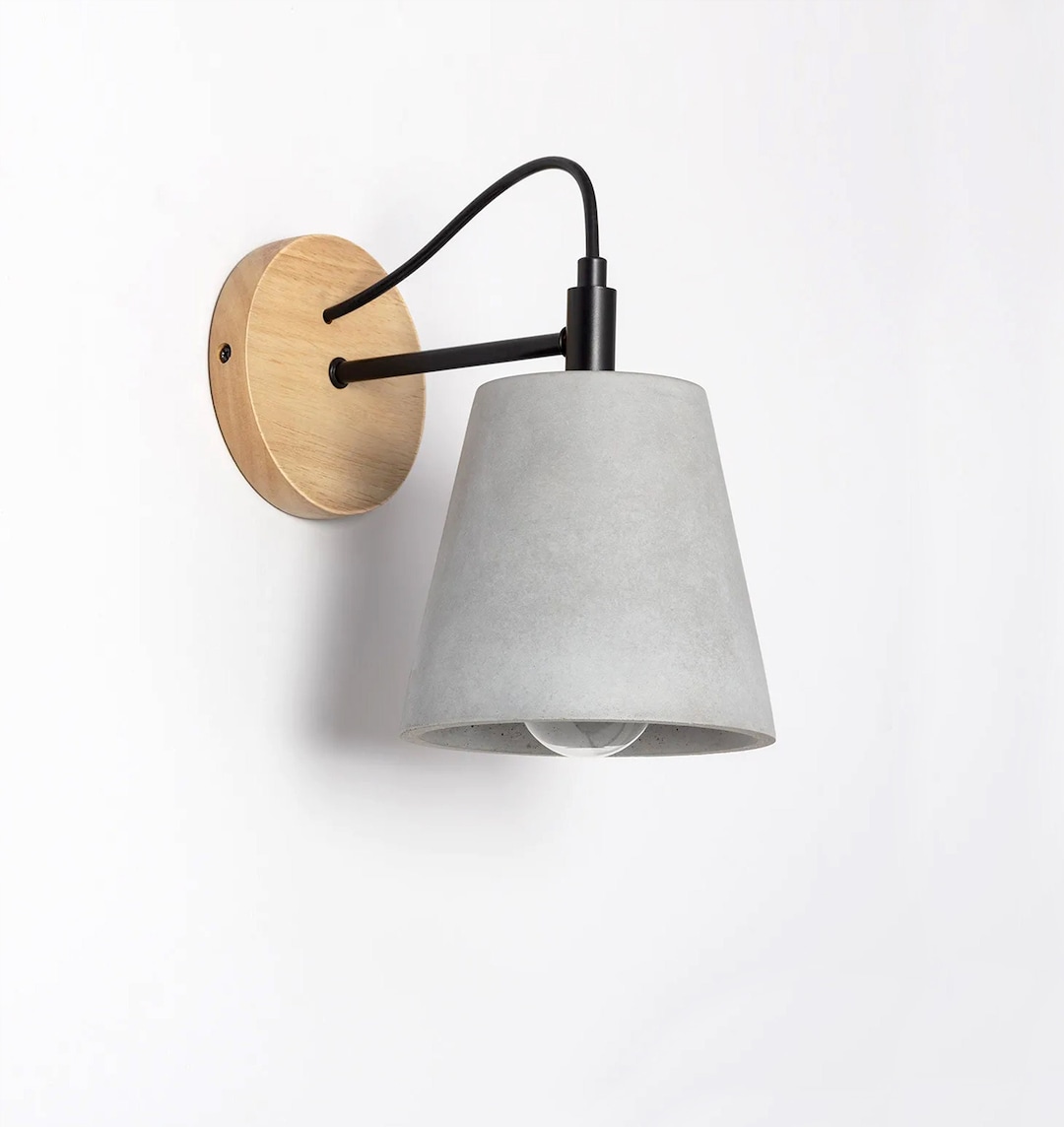 CECI - Scandinavian Concrete Wall Light, Bedside Lamp, Modern Sconce ...