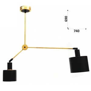 Modern Flush Ceiling 2 Arms Ceiling Semi Flush Mount - Lighting Lamps ...