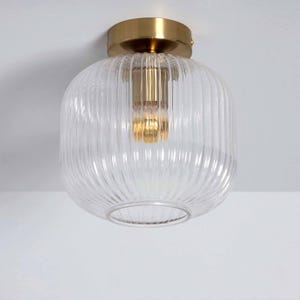AROA - Flush Mount Ceiling Light Fixture With Glass Shade - Vintage ...