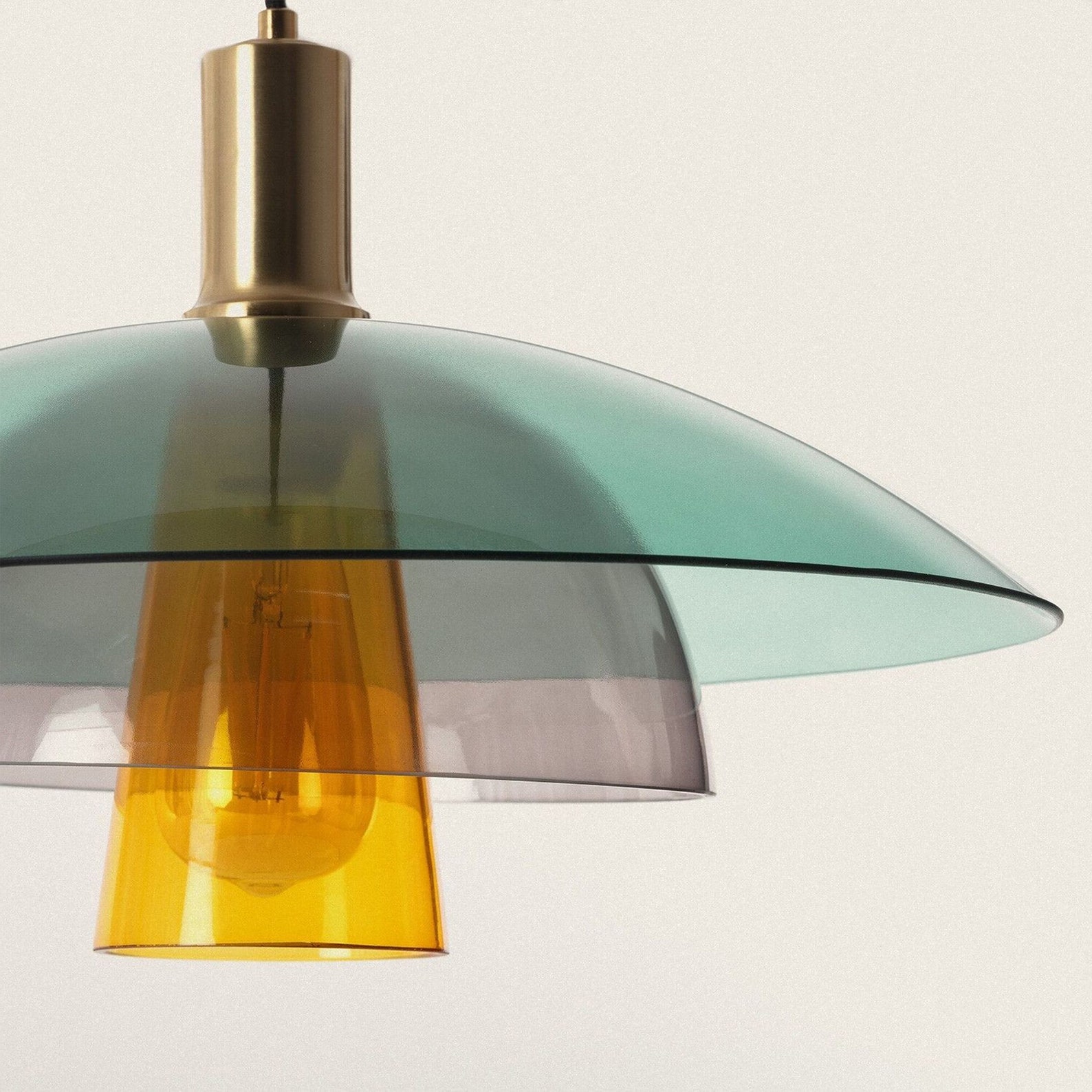 MONI - Glass Pendant Shade - Multicolor Crystal Lamp - Hanging Light ...