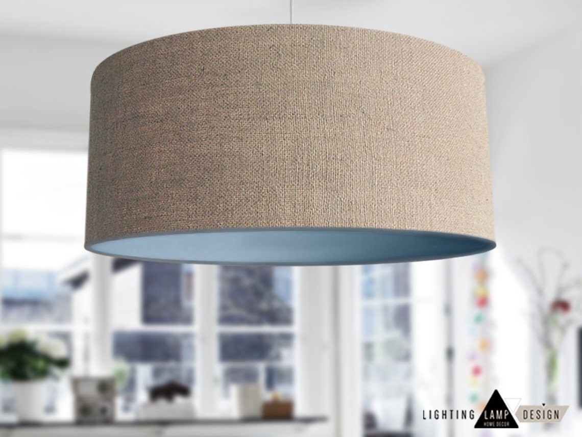 Rustic Burlap Pendant Lamp Pendant Light Rustic Decor | Etsy