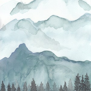 Monotone Mountains Wall Art - Etsy