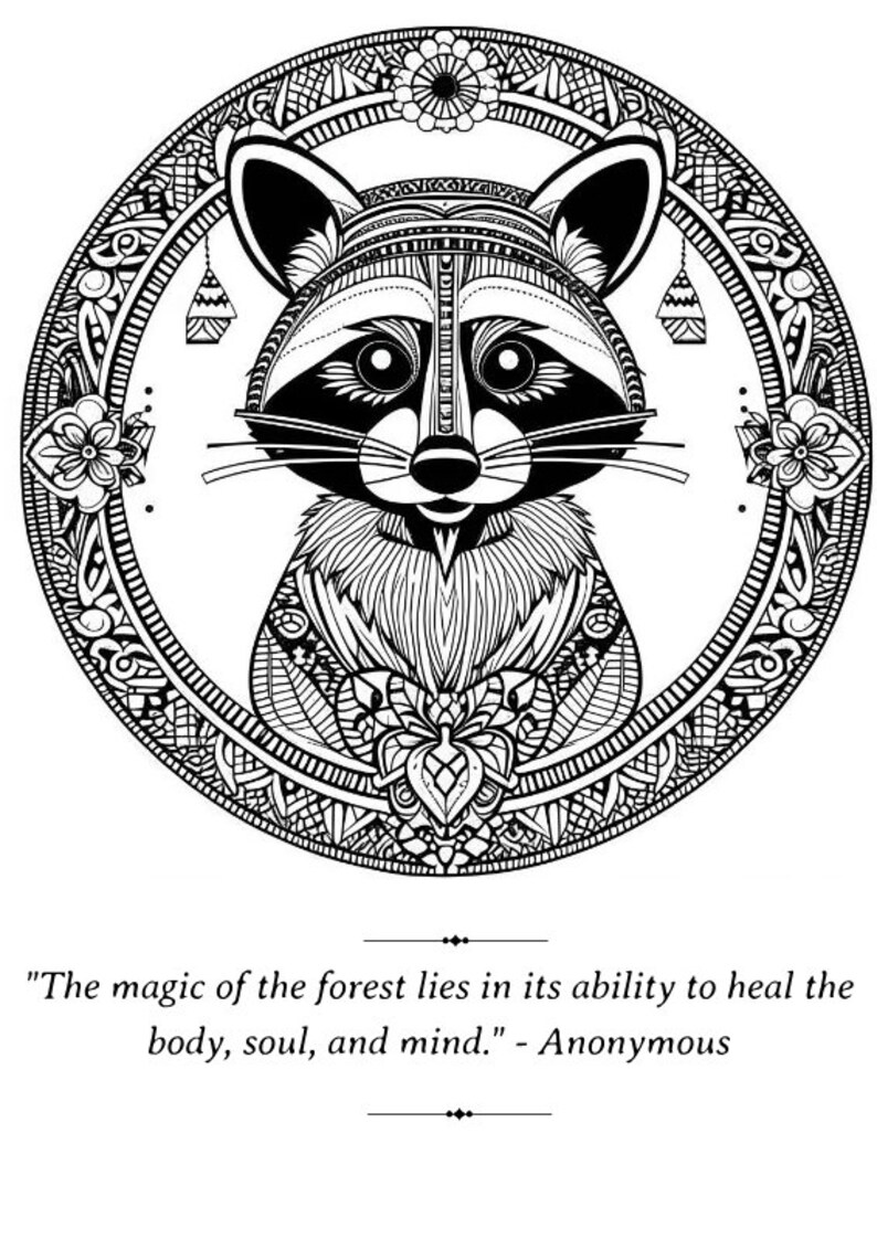 Mandala, Coloring Book, Relax, Forest, Animals, Owls, Deer, Rabbits - Etsy