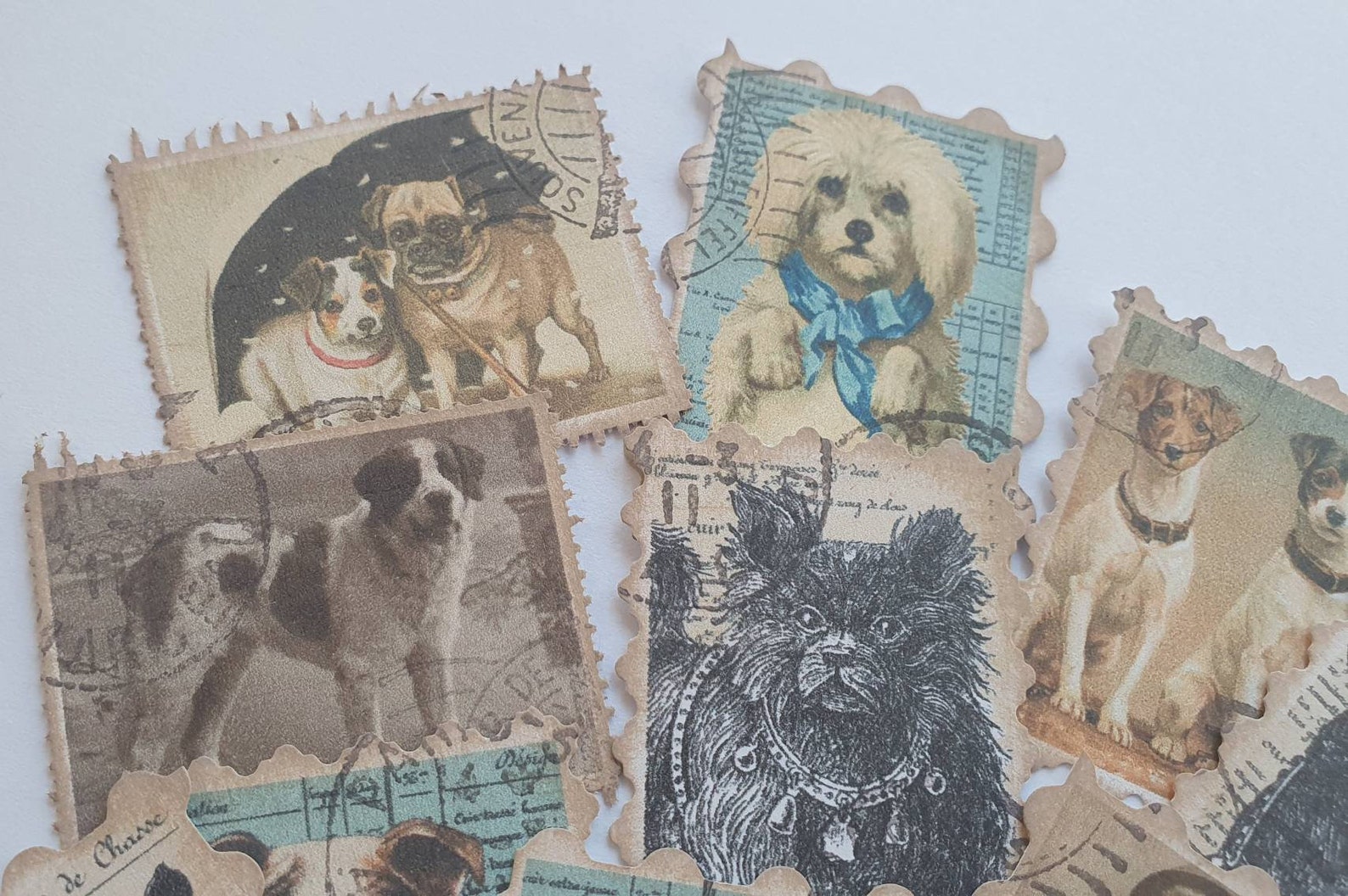 Puppy Dog Postage Stampsfaux Stampshandmade Postal - Etsy UK