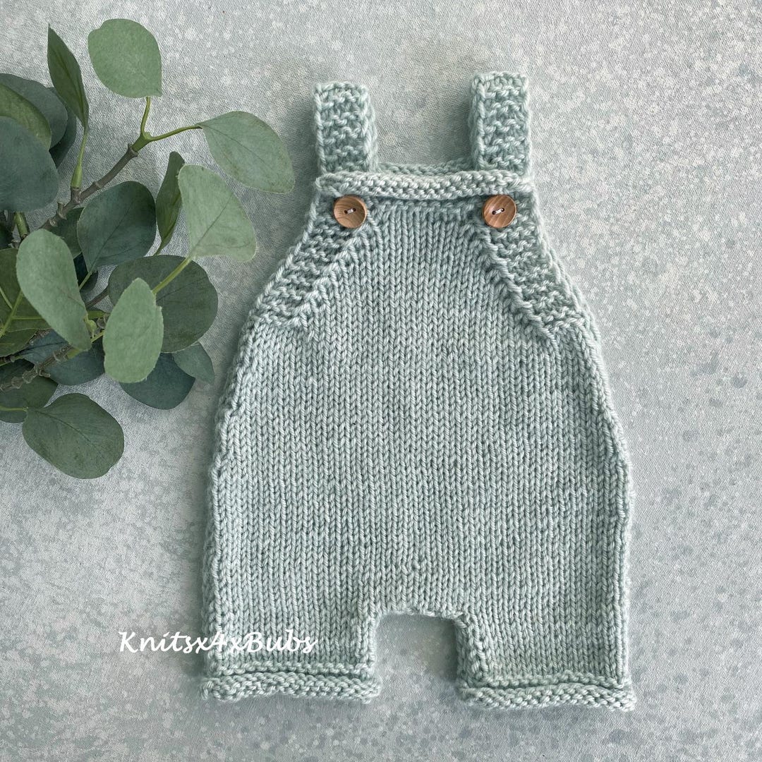 Baby Overalls Knitting Pattern Oslo Romper Boy Girl Newborn, 0-3, 3-6 ...