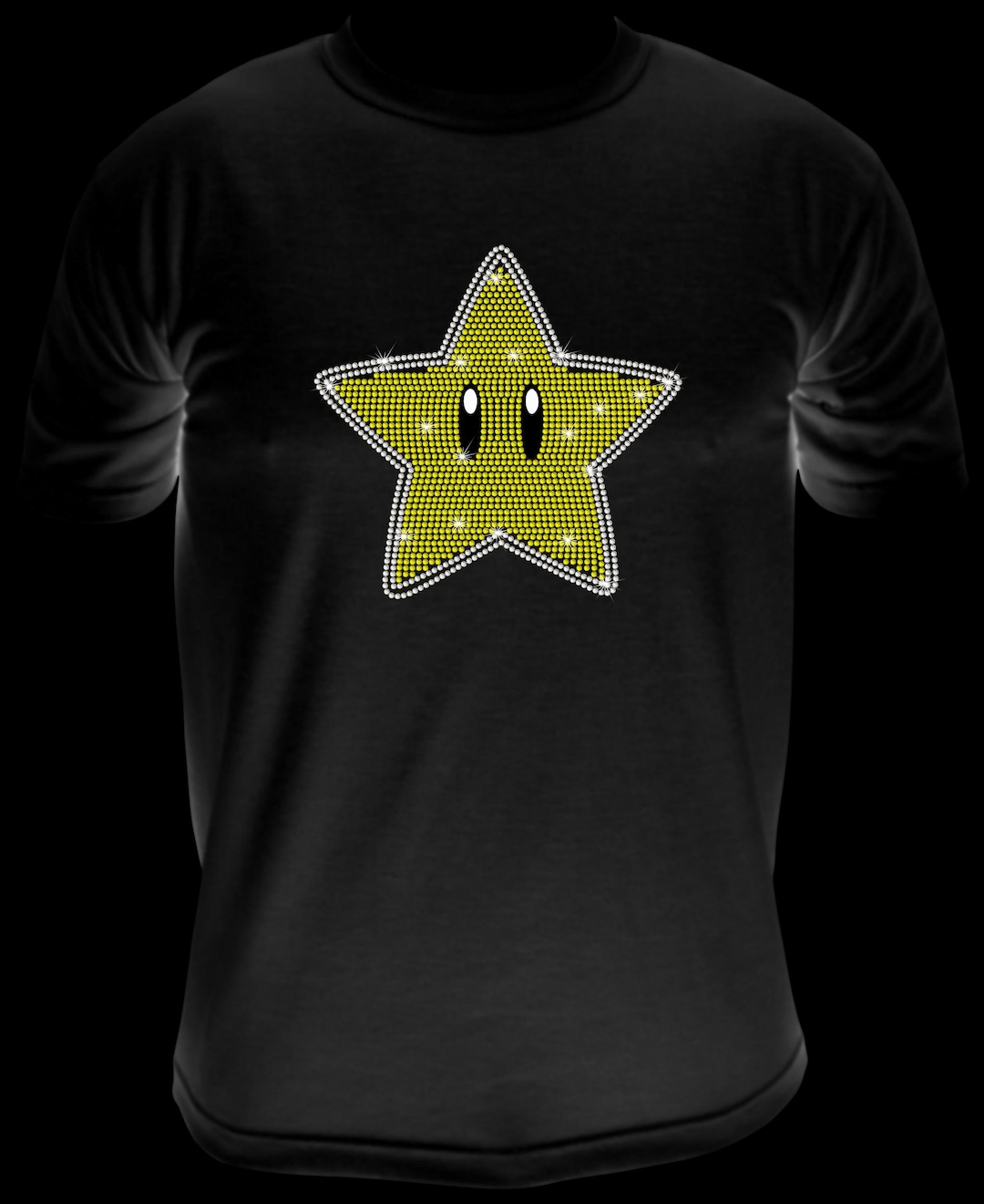 MARIO STAR Ss10 Rhinestone Template, Digital Download, Svg, Eps, Png ...