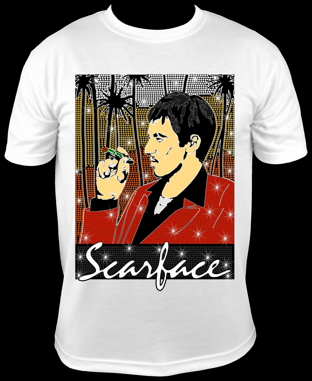 SCARFACE Ss10 Rhinestone Template, Sublimation, Digital Download, Svg ...