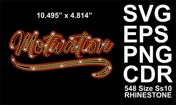 MOTIVATION Ss10 Rhinestone Template Digital Download Svg | Etsy