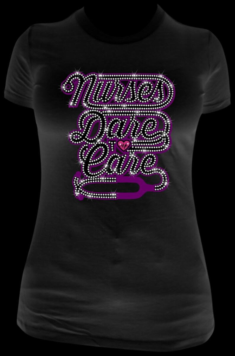NURSES DARE to CARE Ss10 Rhinestone Template Sublimation - Etsy