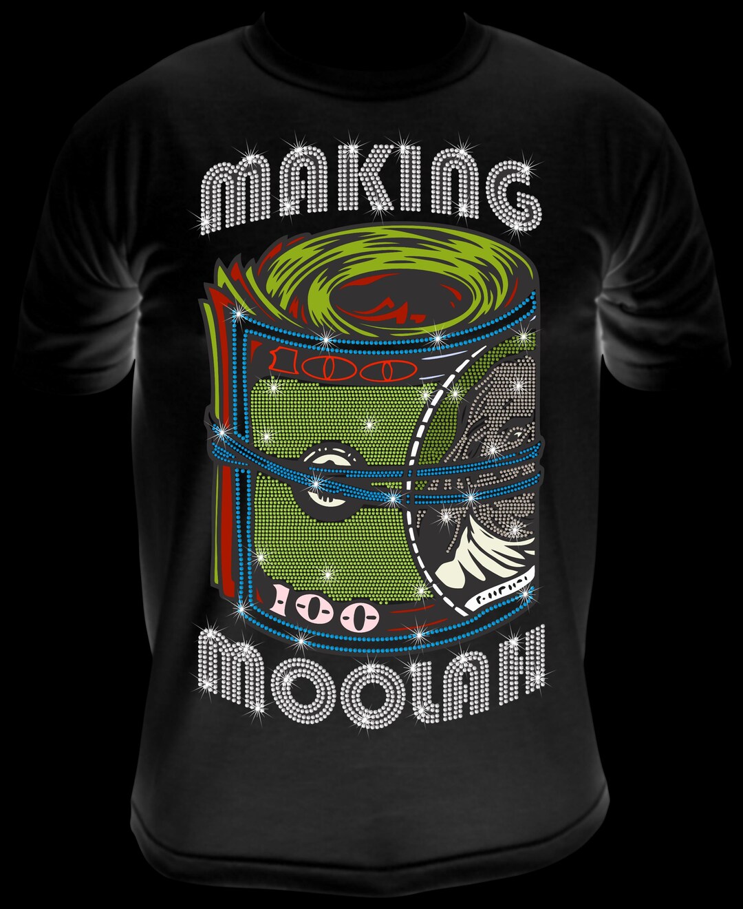 MONEY MAKING MOOLAH Rhinestone Template, Digital Download, Svg, Eps ...