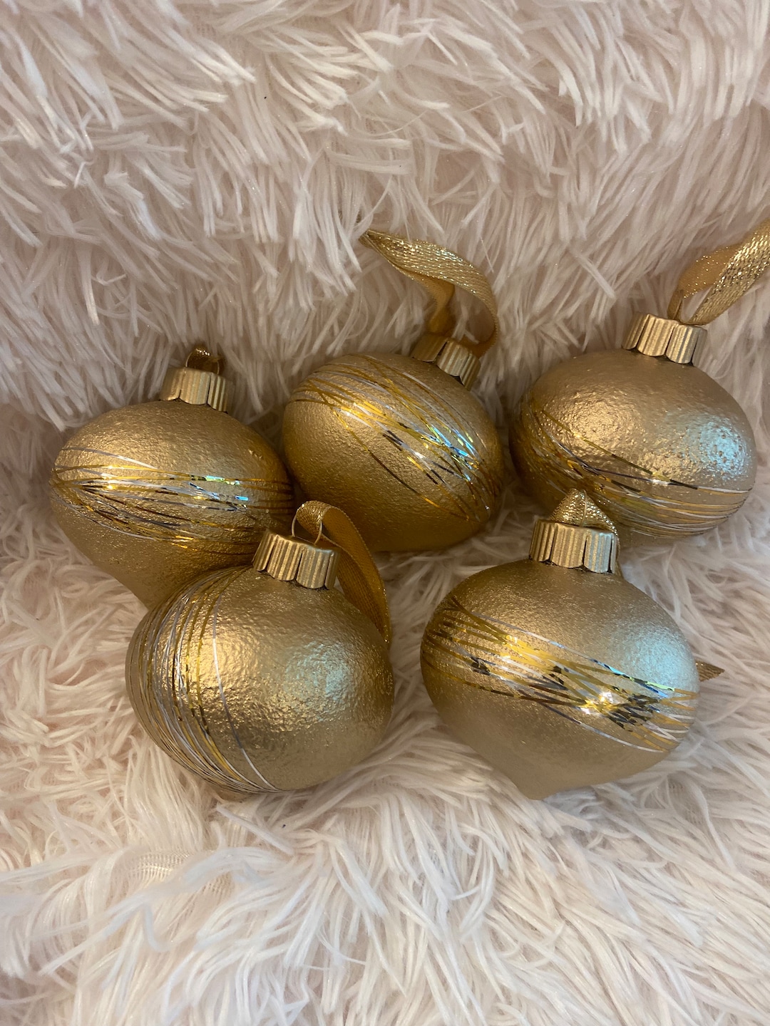 Christmas Gold on Gold Ornaments - Etsy