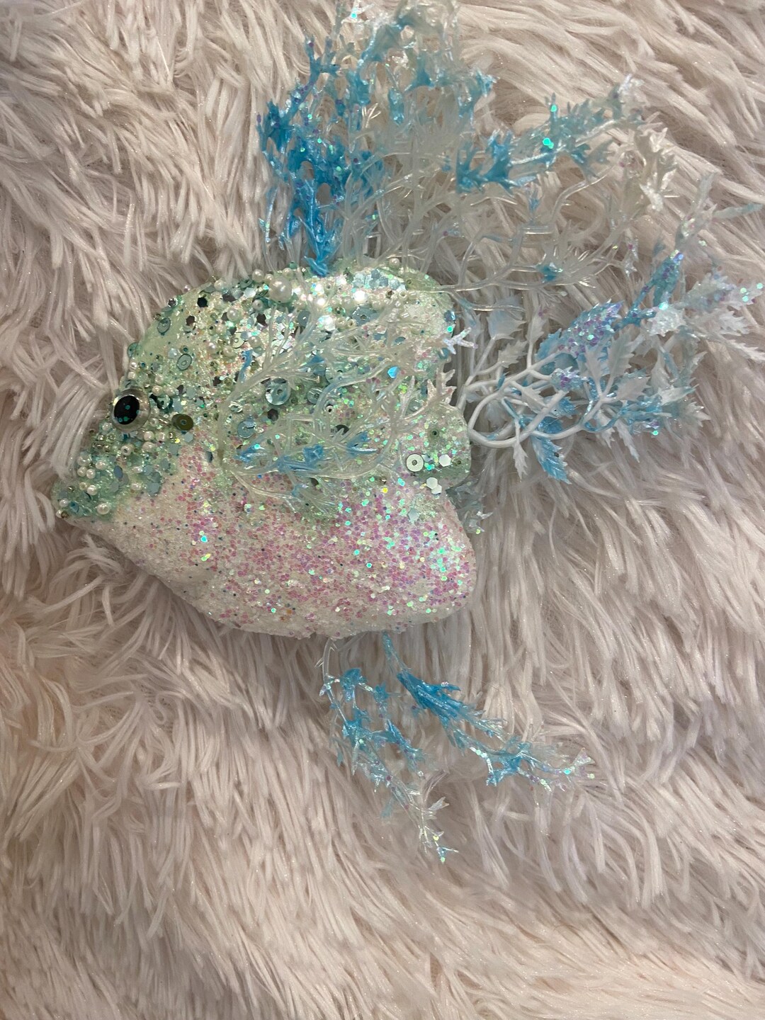 Small Fish Ornament Blue Fins - Etsy